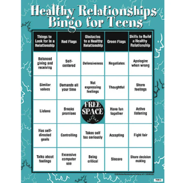 Teen Bingo Game - Healthy Relationships - Educational Resources for ...